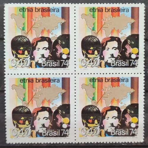 C 840 Selo Etnia Brasileira Mapa 1974 Quadra
