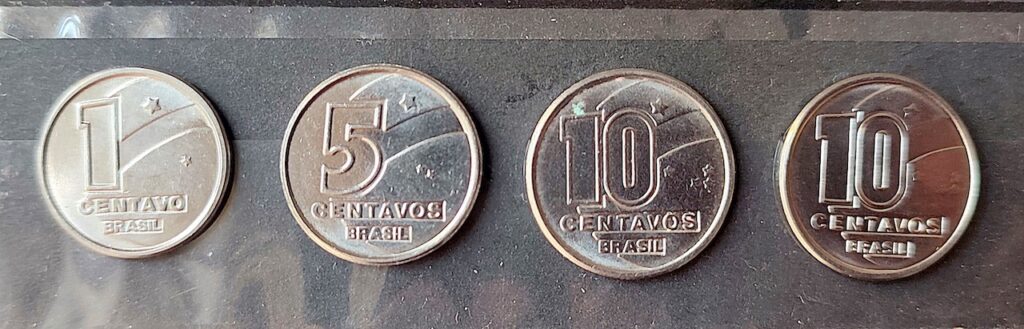 Moeda Brasil Lote Cruzado Novo 4 Exemplares